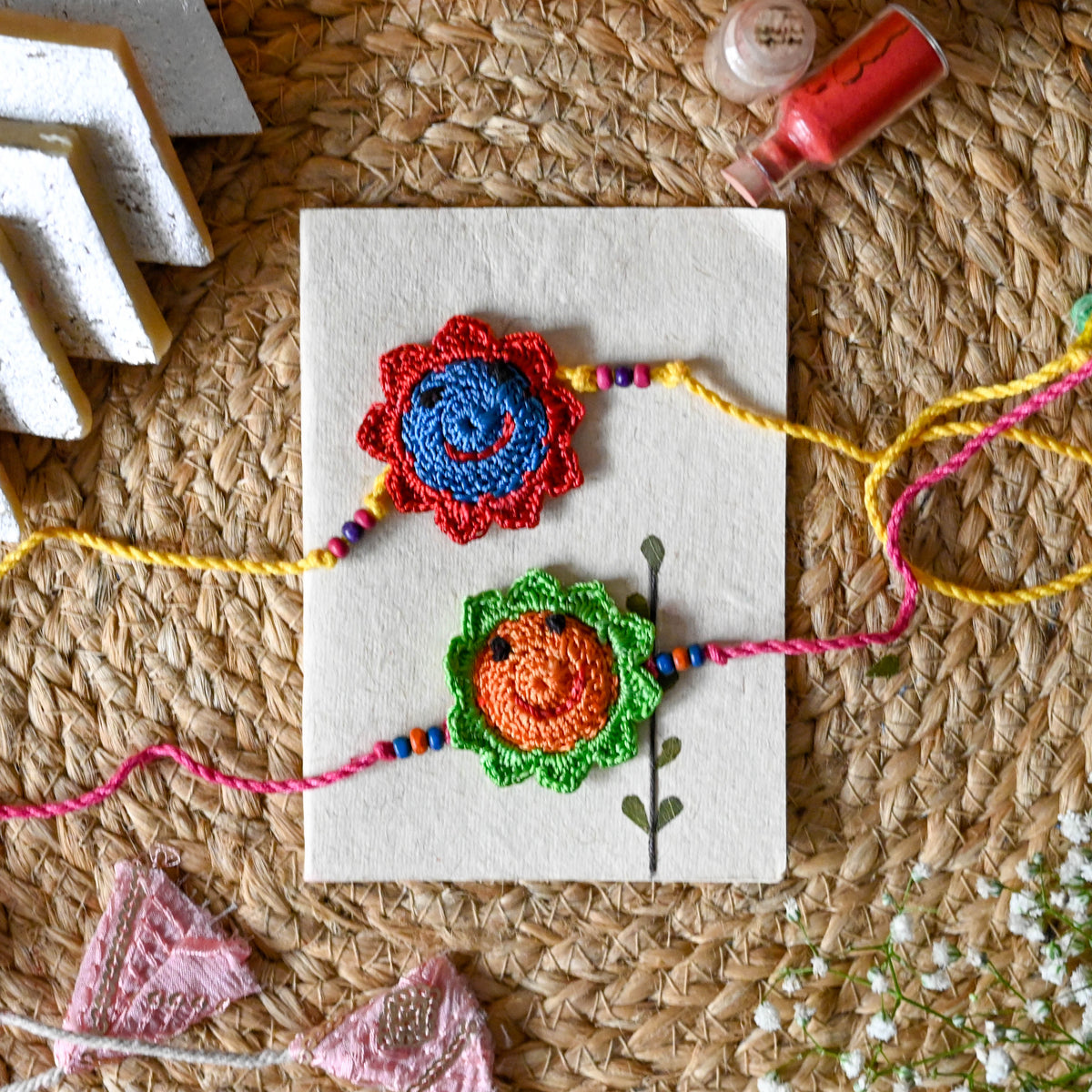 KIDS FUN SUNFLOWER CROCHET RAKHI – Shades of Spring