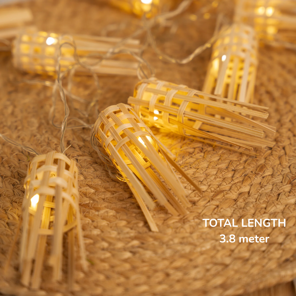 Frill Handcrafted Bamboo String Light - 3.8 meter – Shades of Spring