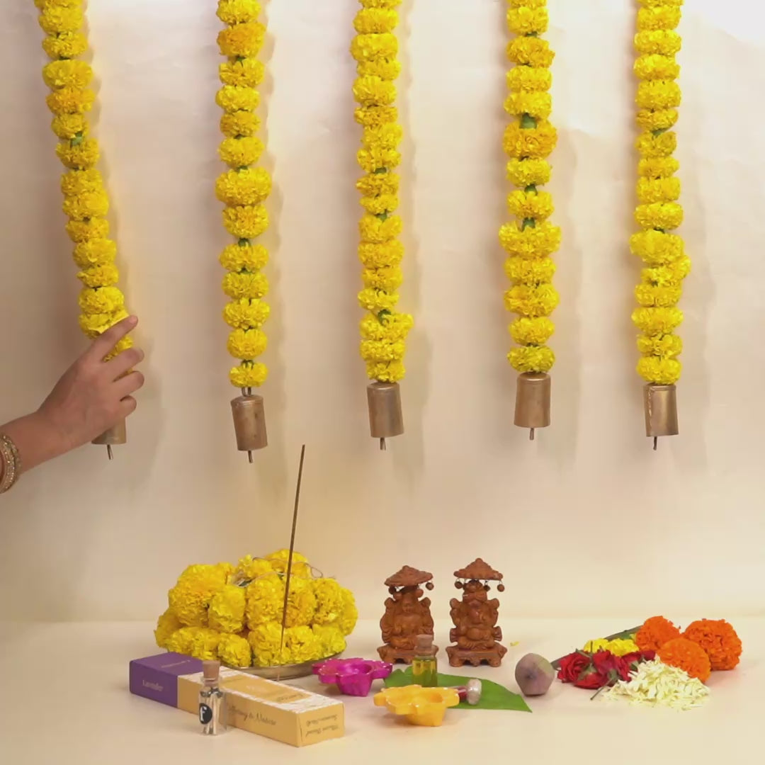 Marigold Strings with bell - Yellow (5 strings) – Shades of Spring